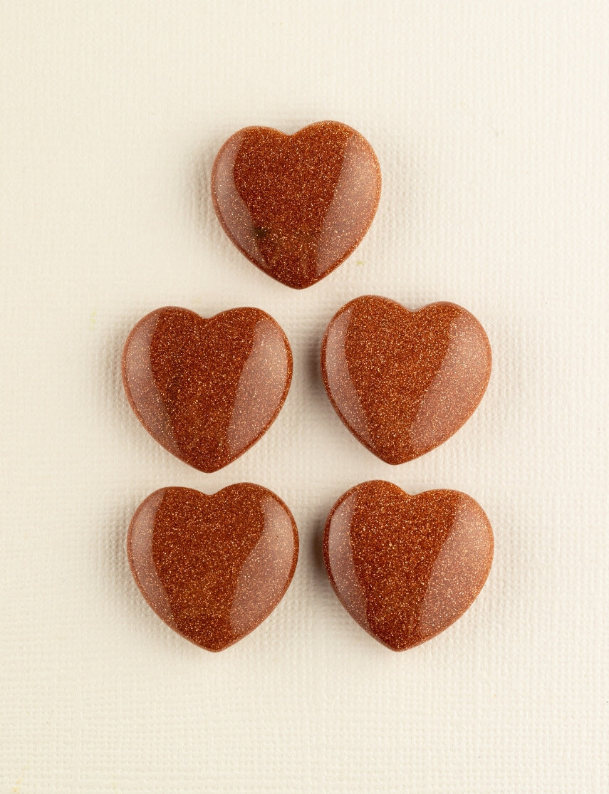 Brown Goldstone Mini Heart for You Can Do It – SoulKu