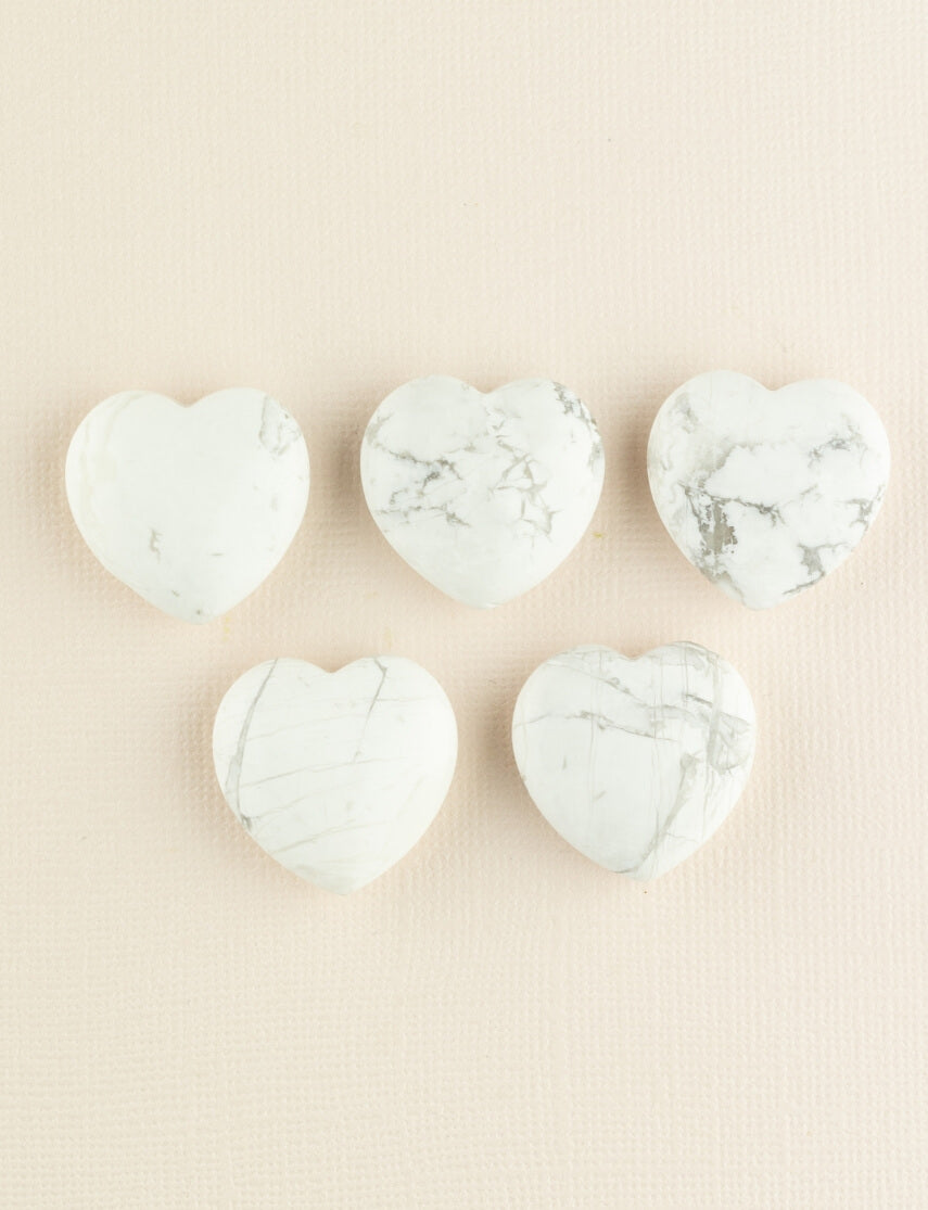 White Howlite Mini Heart for Inspire – SoulKu