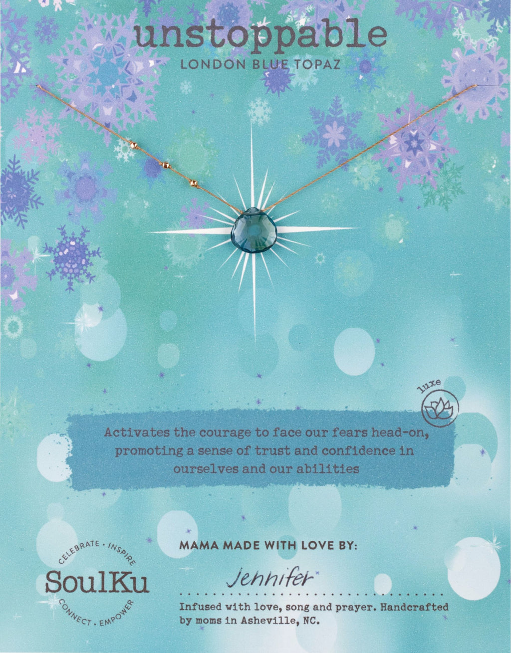 Limited Edition London Blue Topaz & Rose Gold Beaded Necklace for Unst ...